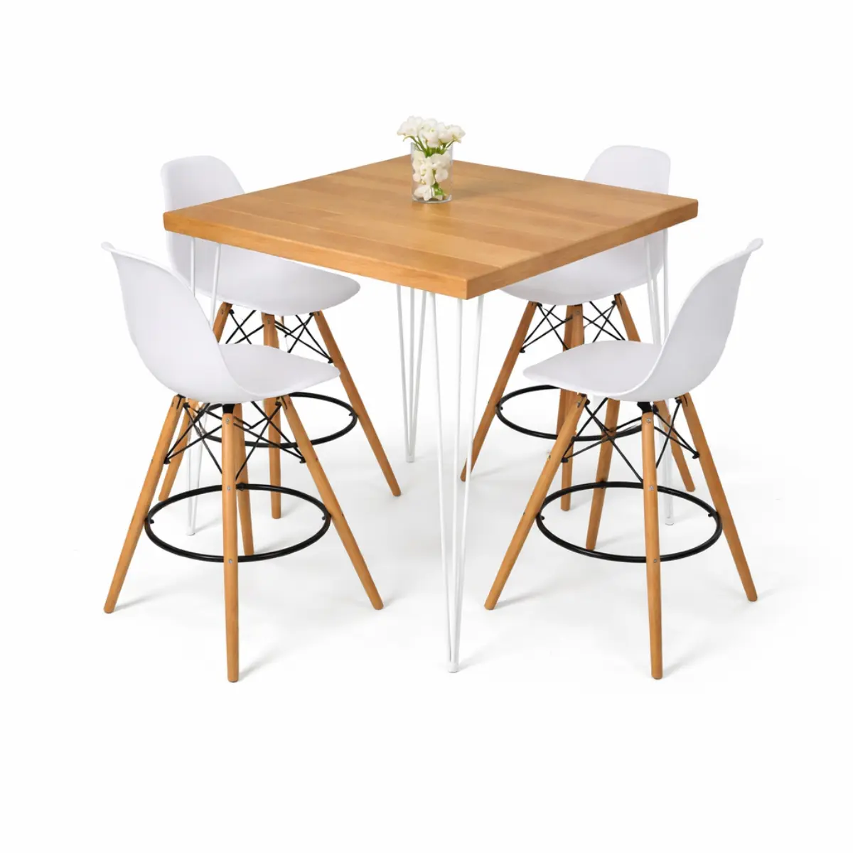 Isadora Square Rustic High Table & Elon Bar Stool Rentals - Event Souk