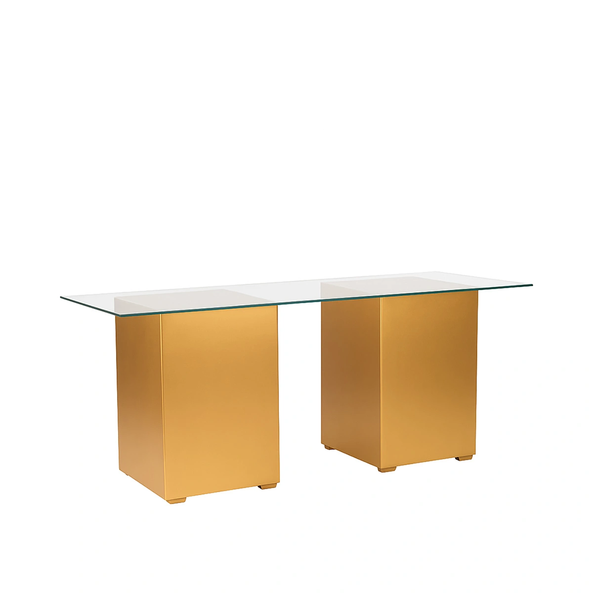 Azura Gold Base-190x70 Glass Top Dining Table Rentals - Event Souk